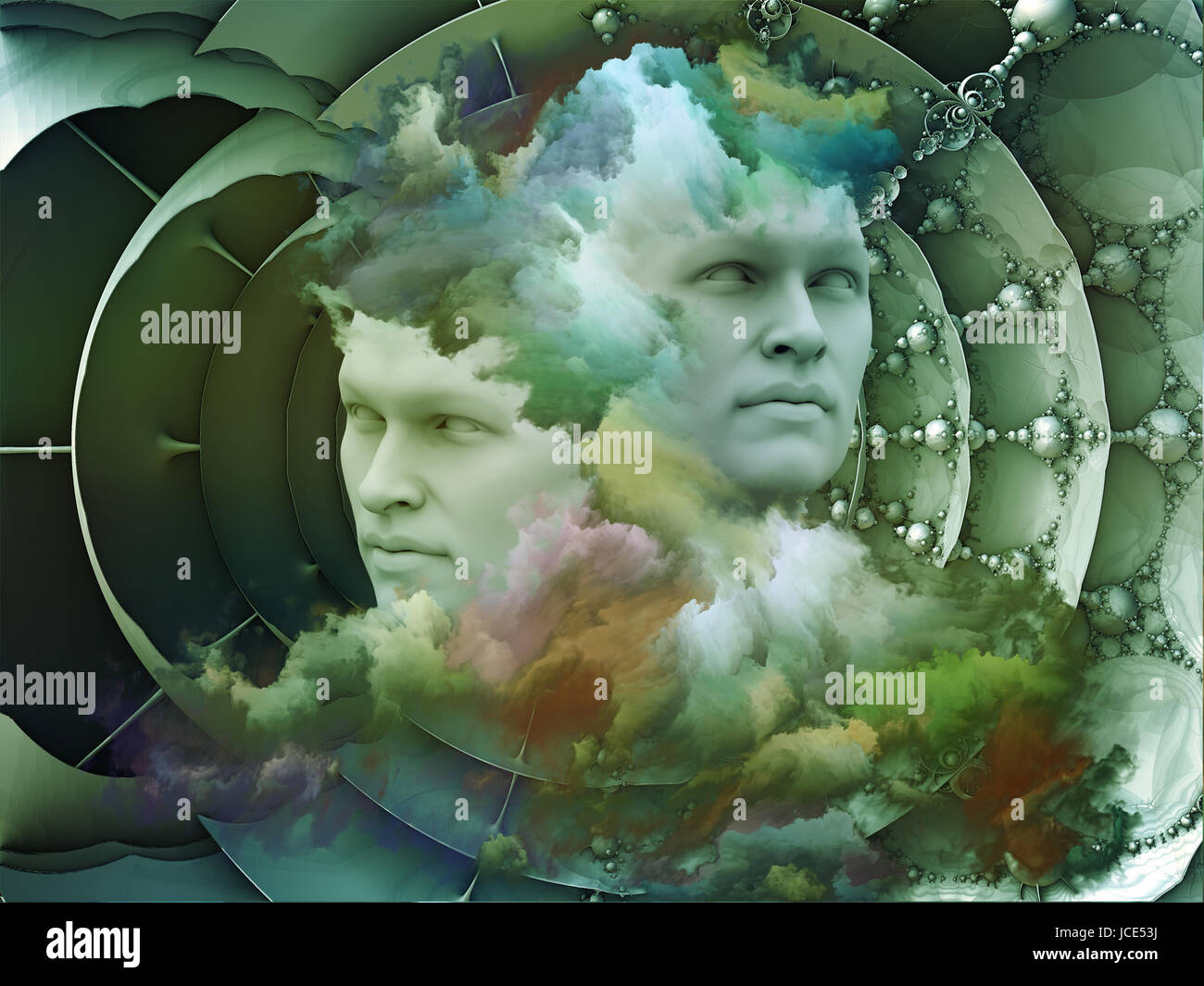 Dreaming Intellect series. Interplay of human face and technological ...