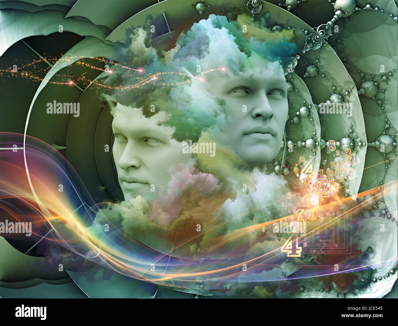 Dreaming Intellect series. Artistic abstraction composed of human face ...