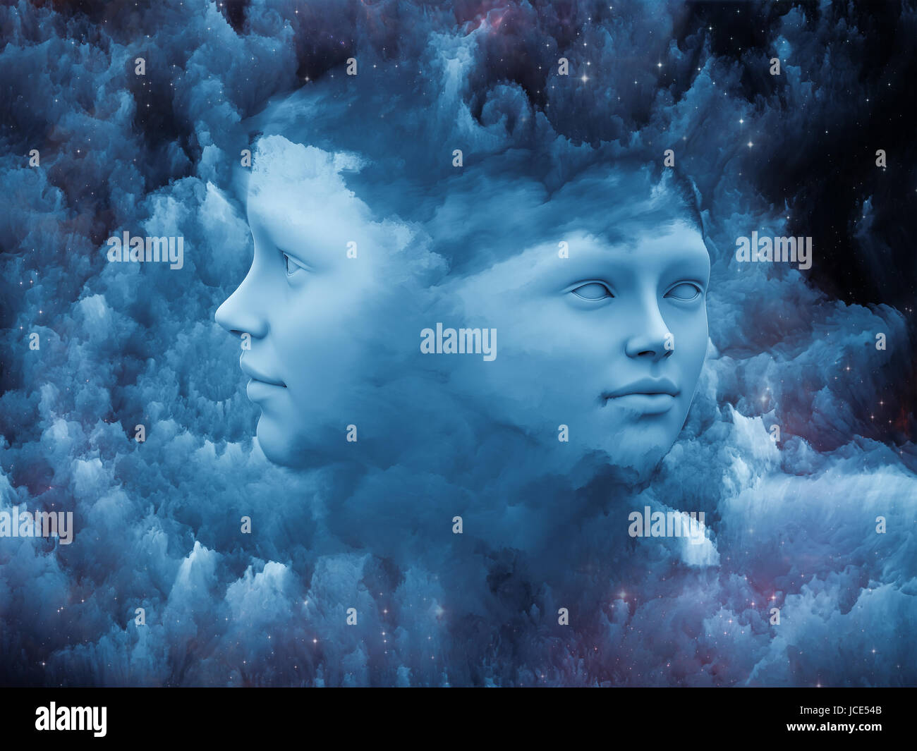 Dreaming Intellect series. Backdrop composed of human face and ...