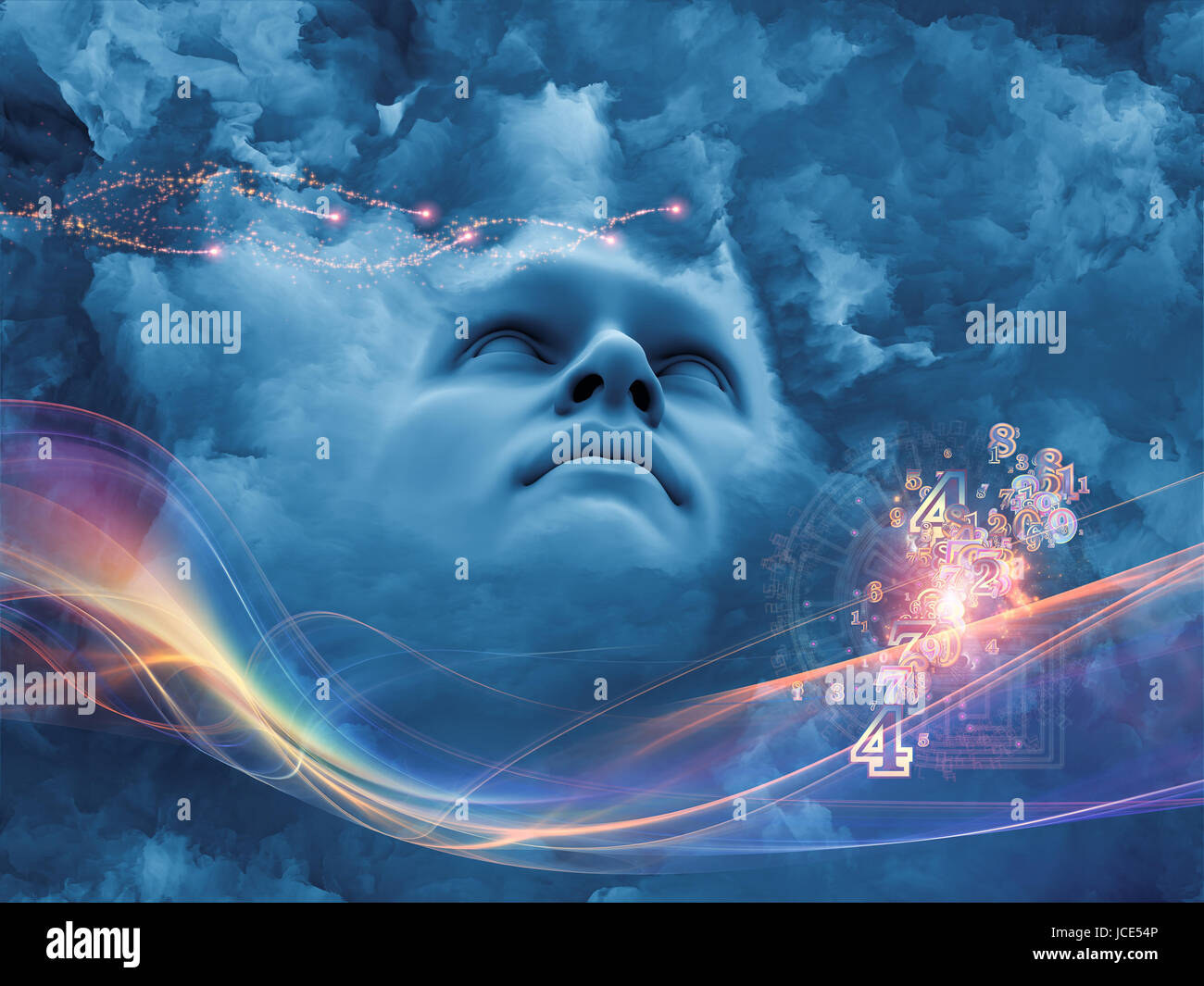 Dreaming Intellect series. Visually pleasing composition of human face ...