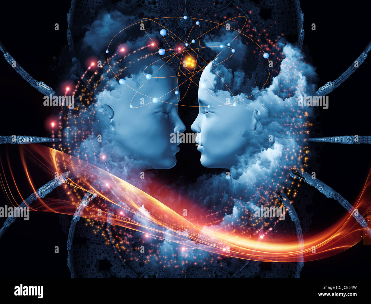 Dreaming Intellect series. Interplay of human face and technological ...