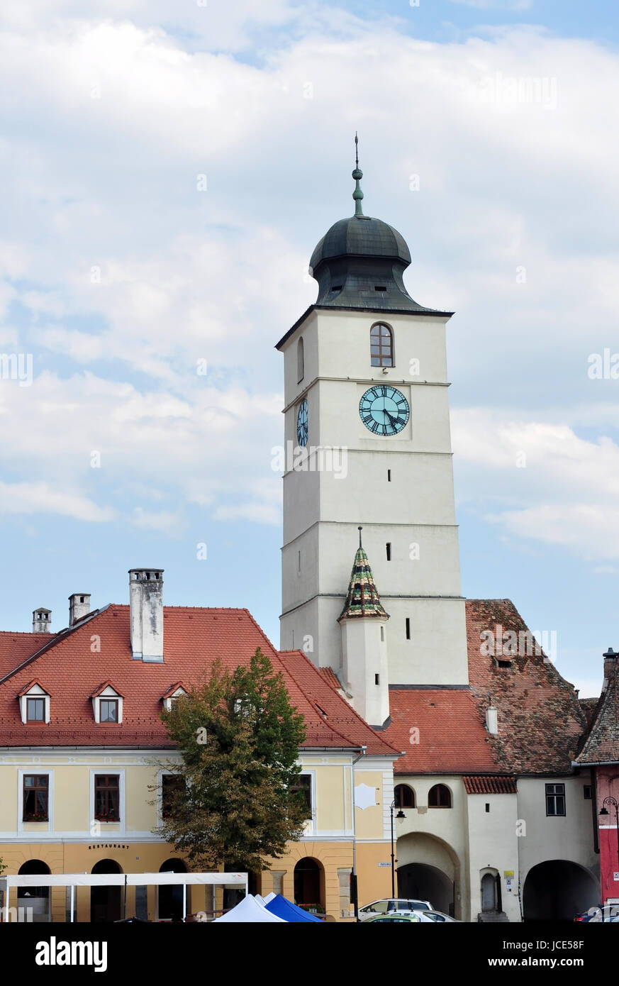 sibiu city romania council Tower landmark architecture Stock Photo - Alamy