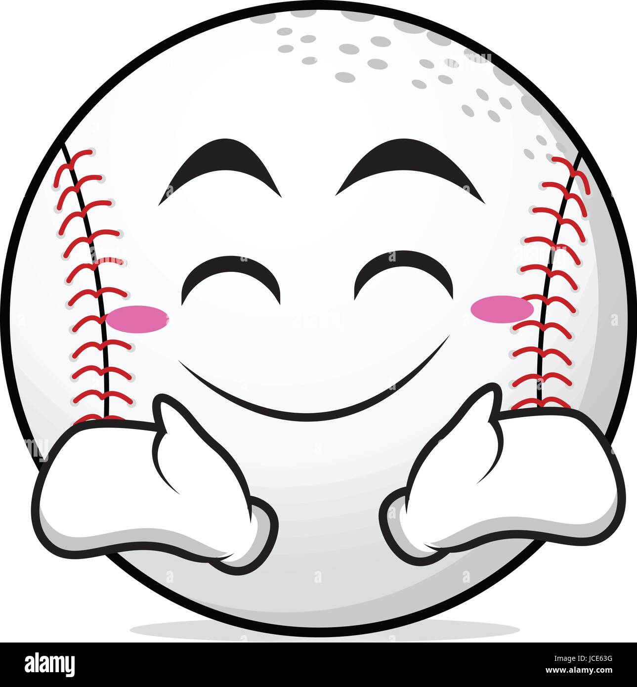 Happy face baseball cartoon character Stock Vector Image & Art - Alamy