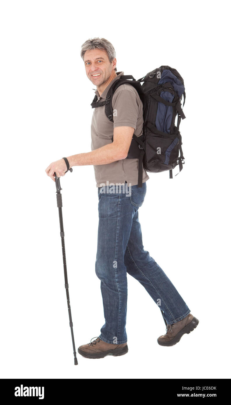 One person hiking camera Cut Out Stock Images & Pictures - Alamy