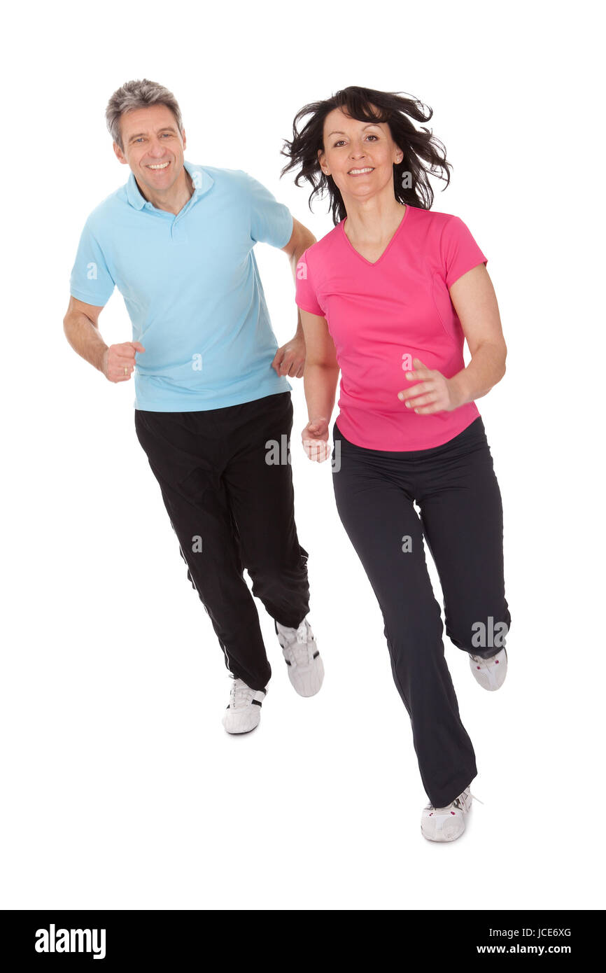 Man running towards woman Cut Out Stock Images & Pictures - Alamy