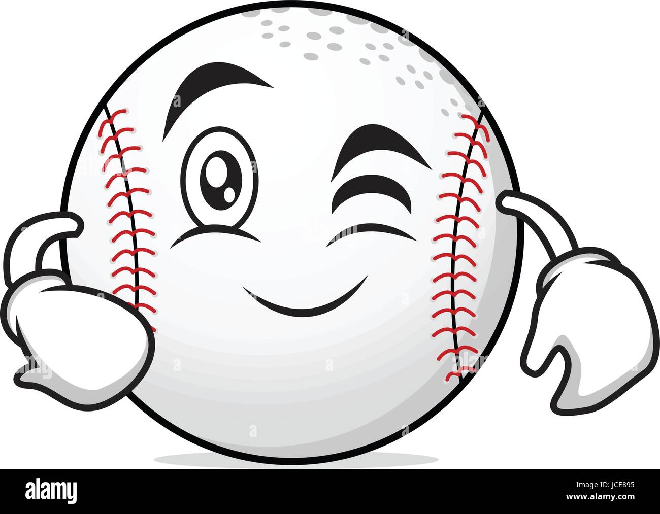 Wink face baseball cartoon character Stock Vector Image & Art - Alamy
