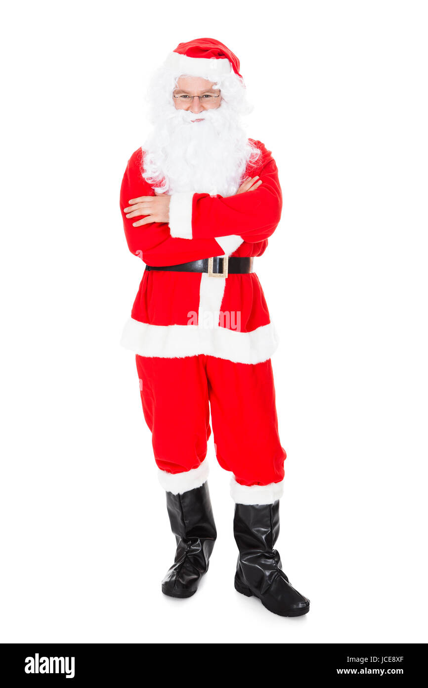 Portrait of Santa Claus over white background Stock Photo - Alamy