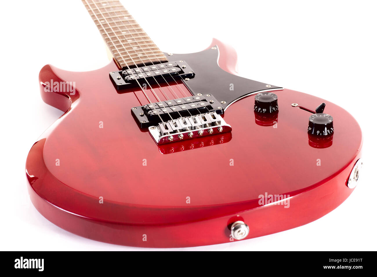 red gutar closeup isolated on white background Stock Photo - Alamy