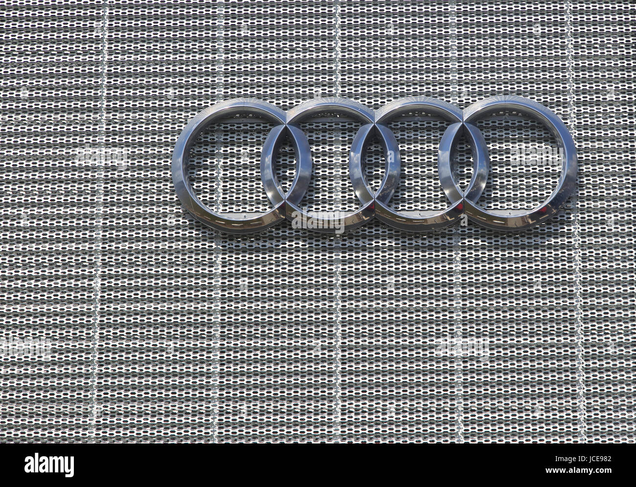 Audi logo sign car showroom building, Ipswich, Suffolk, England, UK ...