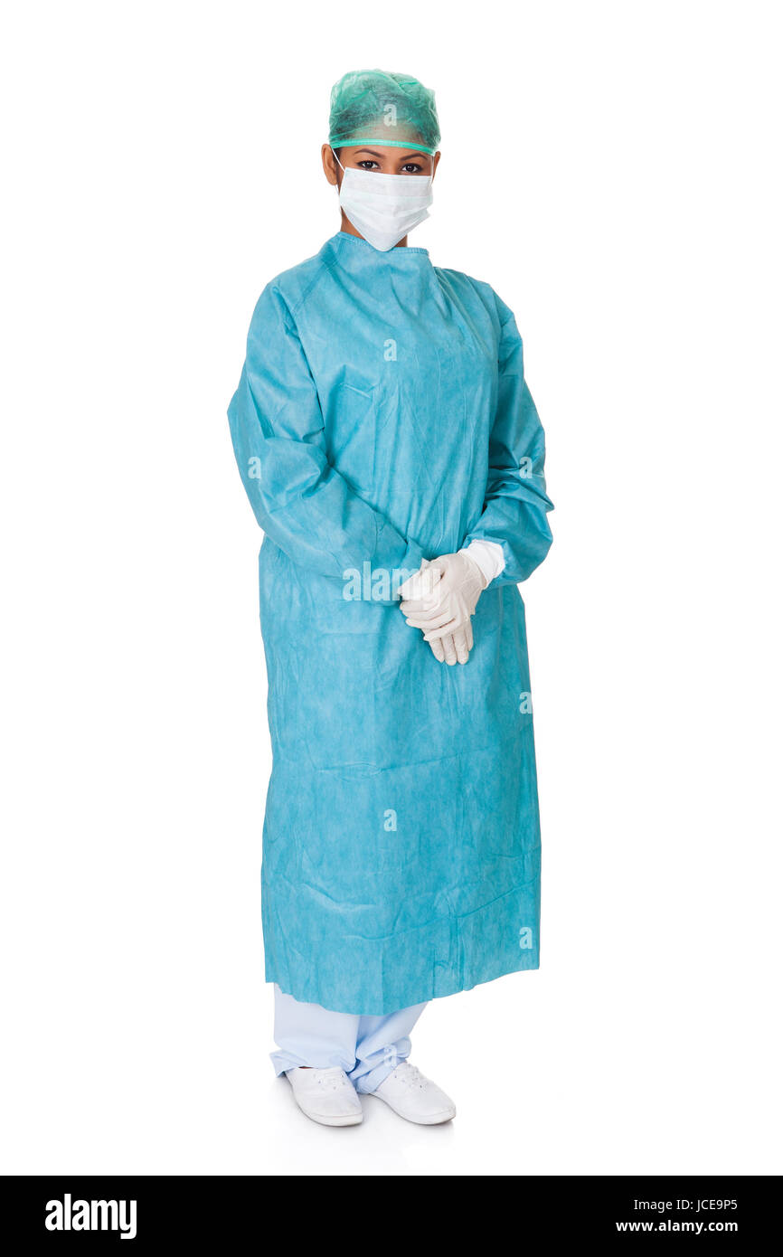 Confident Female Surgeon. Isolated On White Background Stock Photo - Alamy