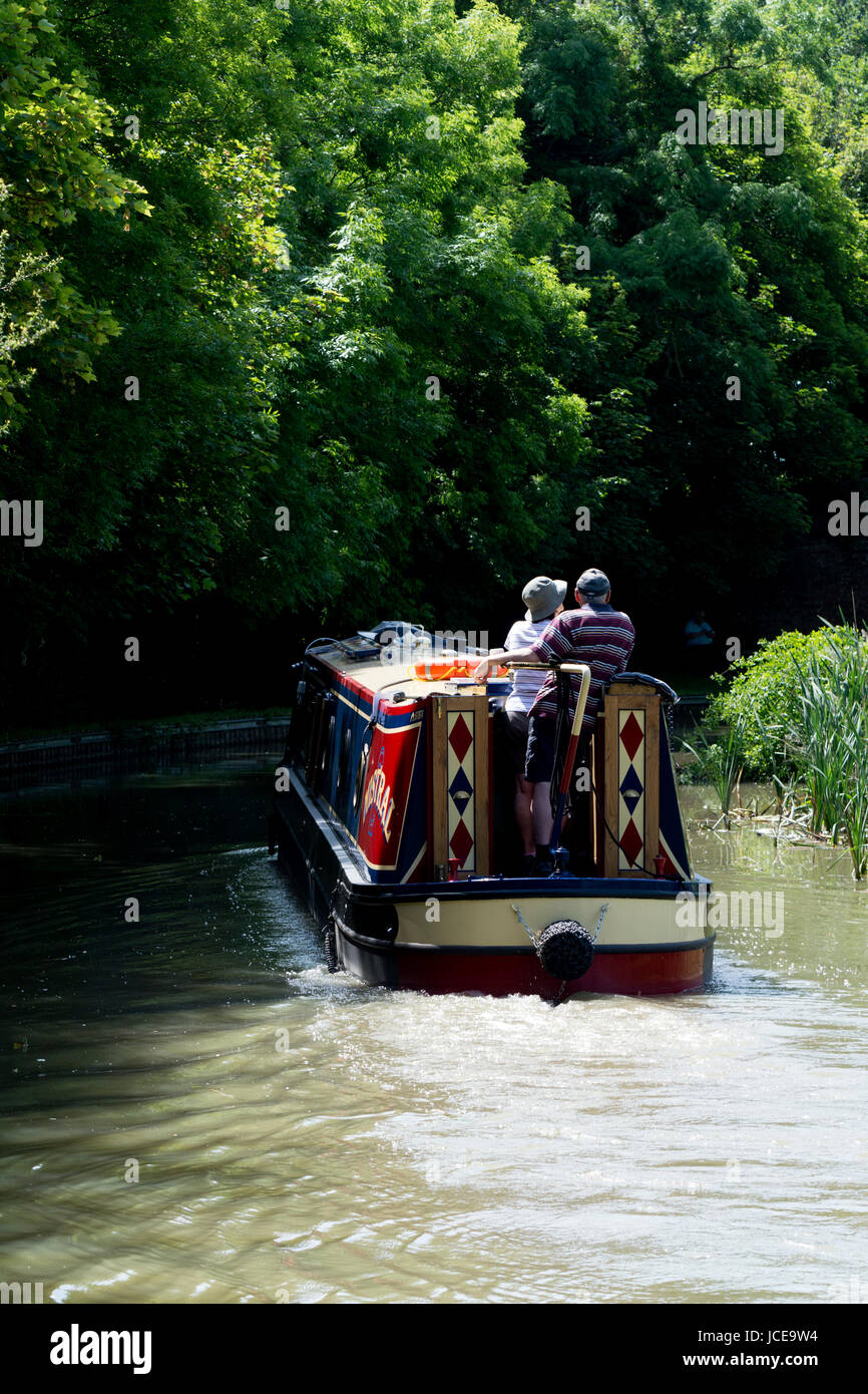 Narrowboat on the Grand Union Canal between Watford and Crick ...