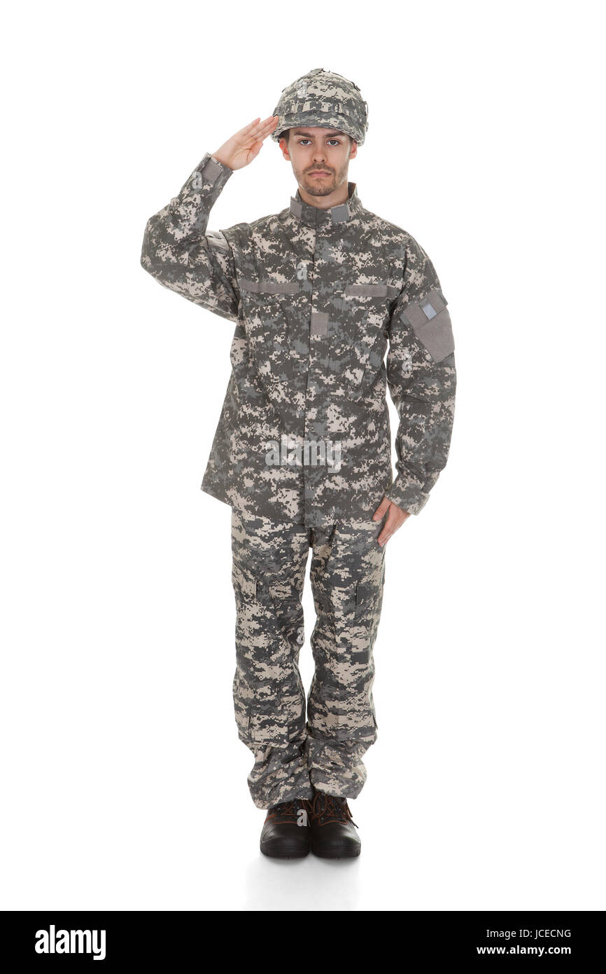 Young security guard saluting hi-res stock photography and images - Alamy