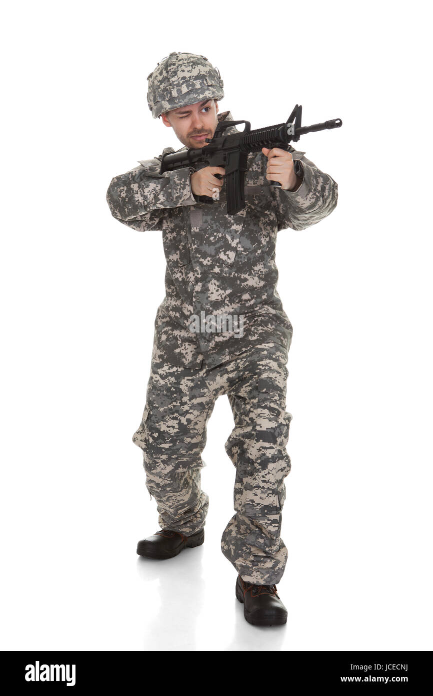 Soldier Aiming Rifle