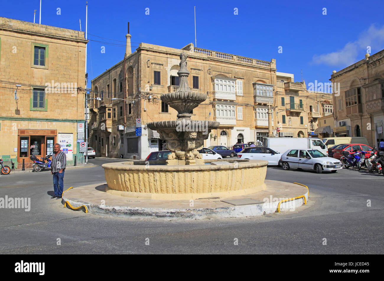 Saint Francis square in town of Victoria Rabat, island of Gozo, Malta ...