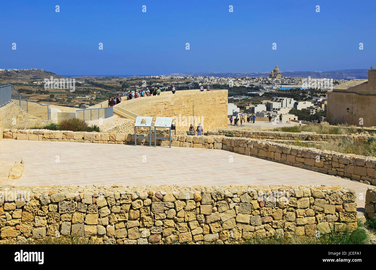 Ruins inside citadel castle walls Il-Kastell, Victoria Rabat, Gozo ...
