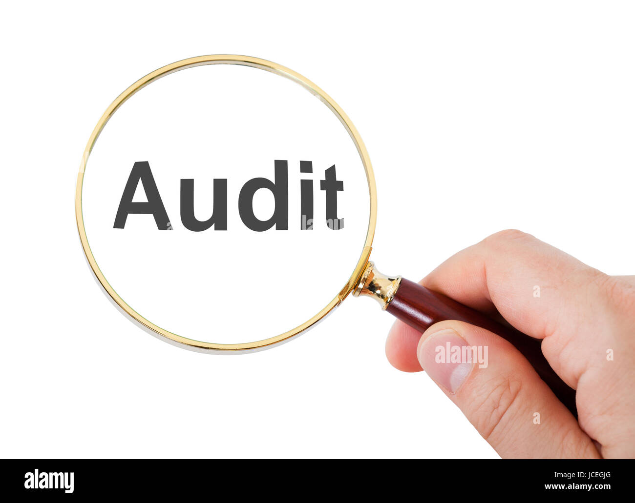 Magnifying glass checklist showing verification hi-res stock ...