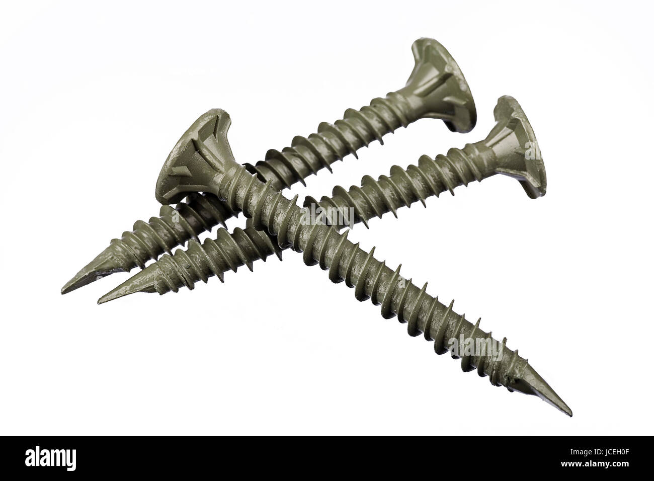 weather resisitant coated project screw isolated on white background ...