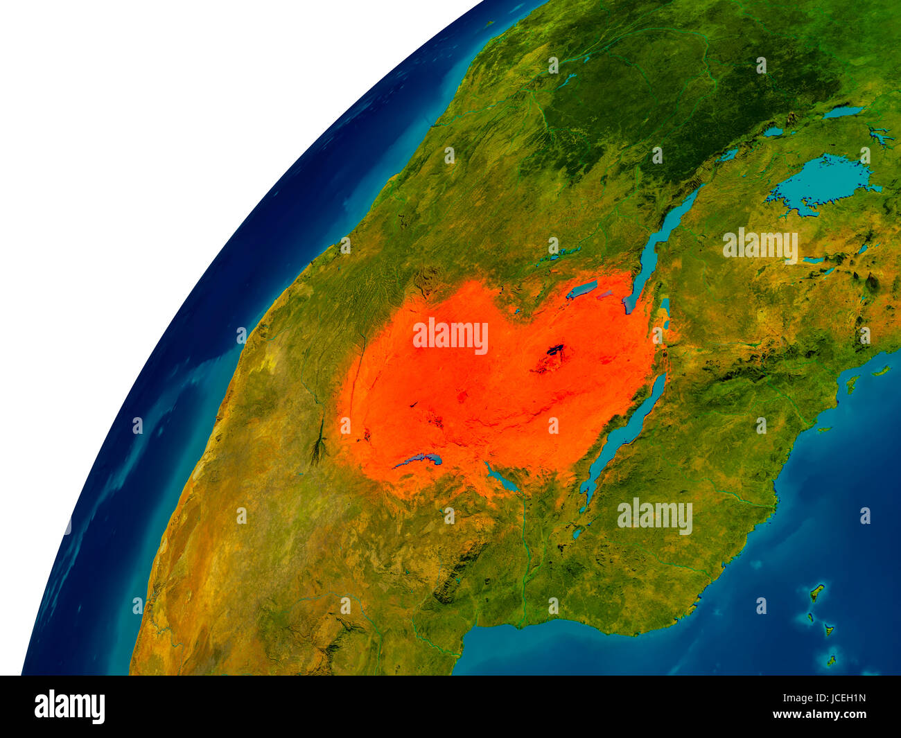 Zambia topographic map hi-res stock photography and images - Alamy