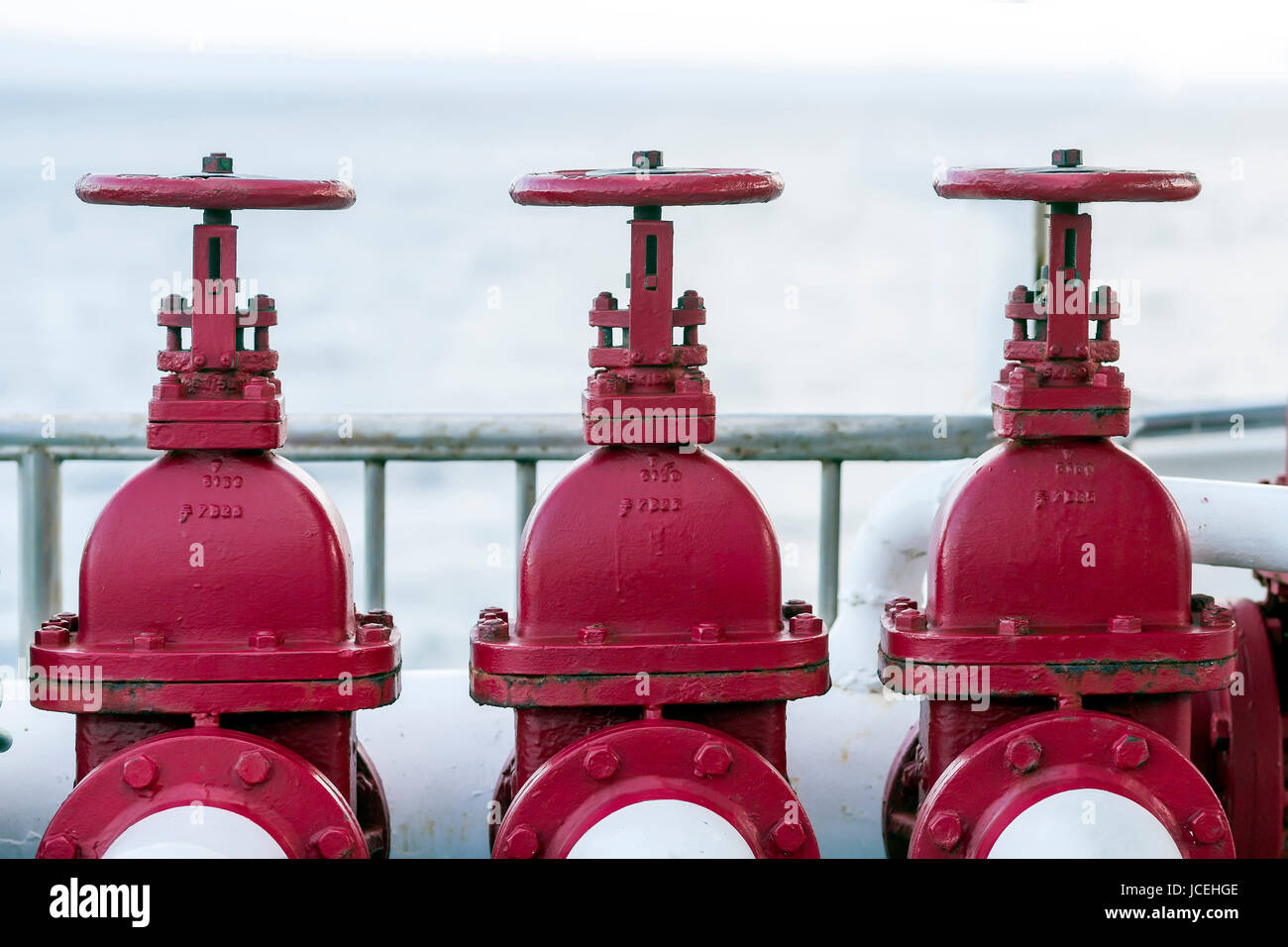 Photo of oil or gas pipe line valves Stock Photo - Alamy