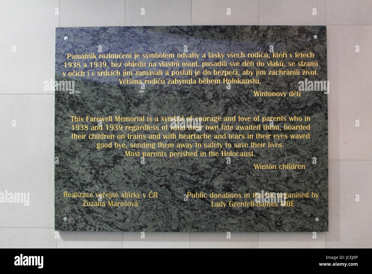 the Farewell Memorial, Winton children Stock Photo - Alamy