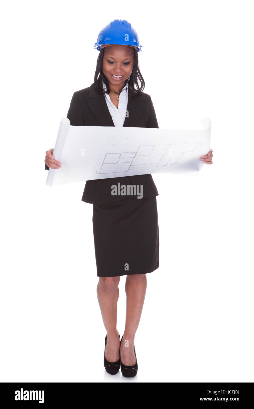 Young Female Engineer Isolated On White Background Stock Photo - Alamy