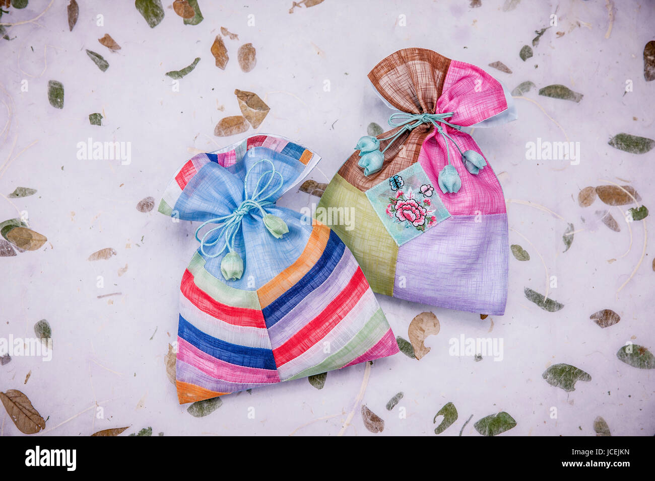 Traditional Korean fortune bags Stock Photo - Alamy