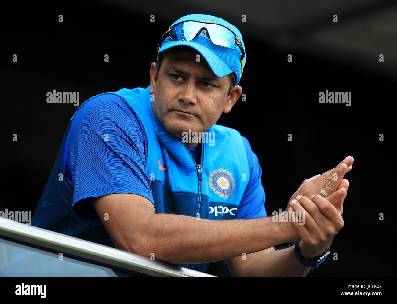 India head coach Anil Kumble before the ICC Champions Trophy, semi ...