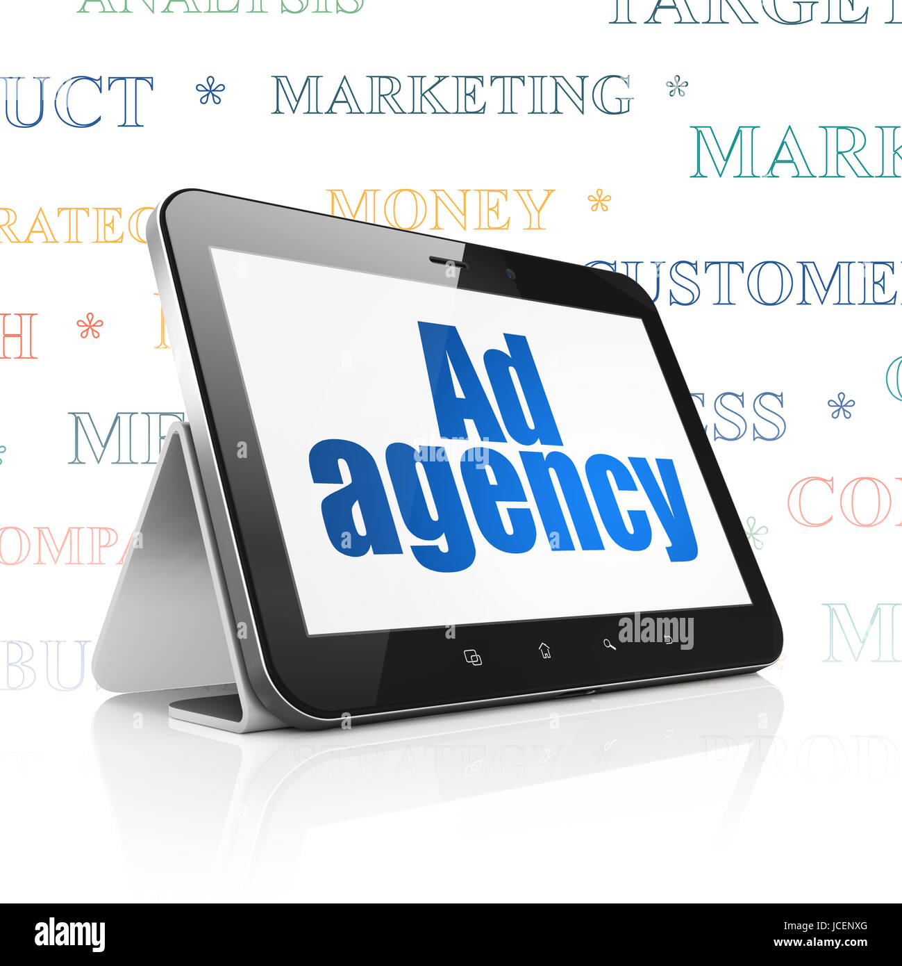 Advertising concept: Tablet Computer with Ad Agency on display Stock ...