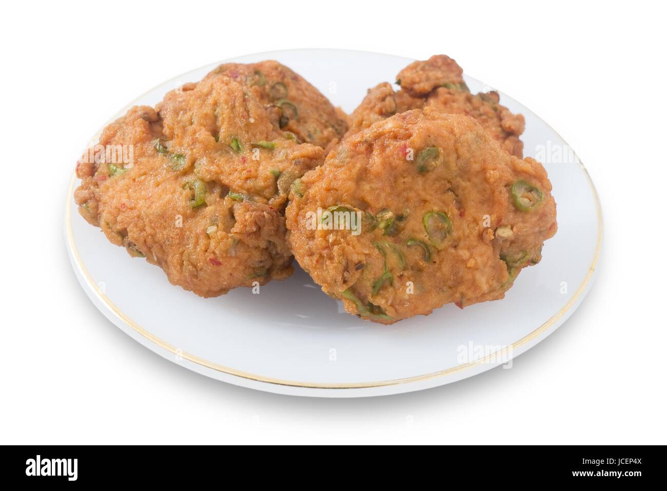 Snack and Dessert, Close Up of Thai Traditional Fried Fish Cakes Served ...
