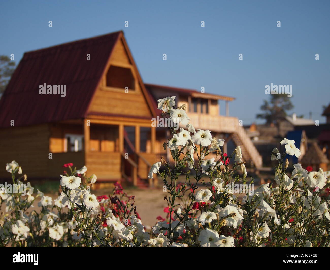 Traditional wooden log cabin on Olkhon Island in Siberia, Russia Stock ...