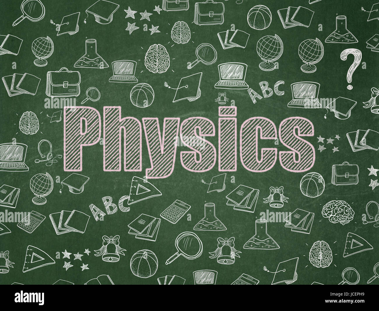 Education concept: Physics on School board background Stock Photo - Alamy