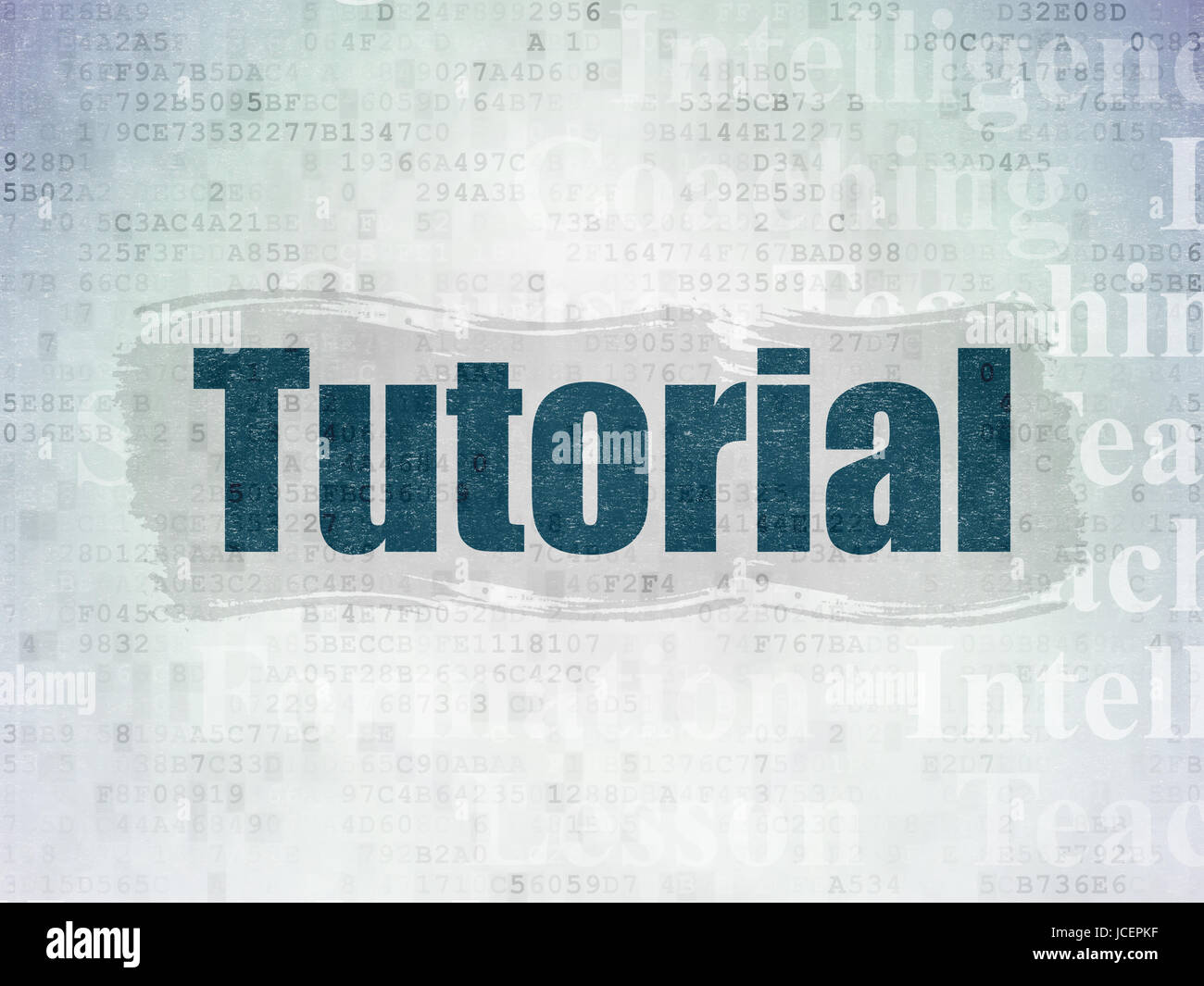 Studying concept: Tutorial on Digital Data Paper background Stock Photo ...