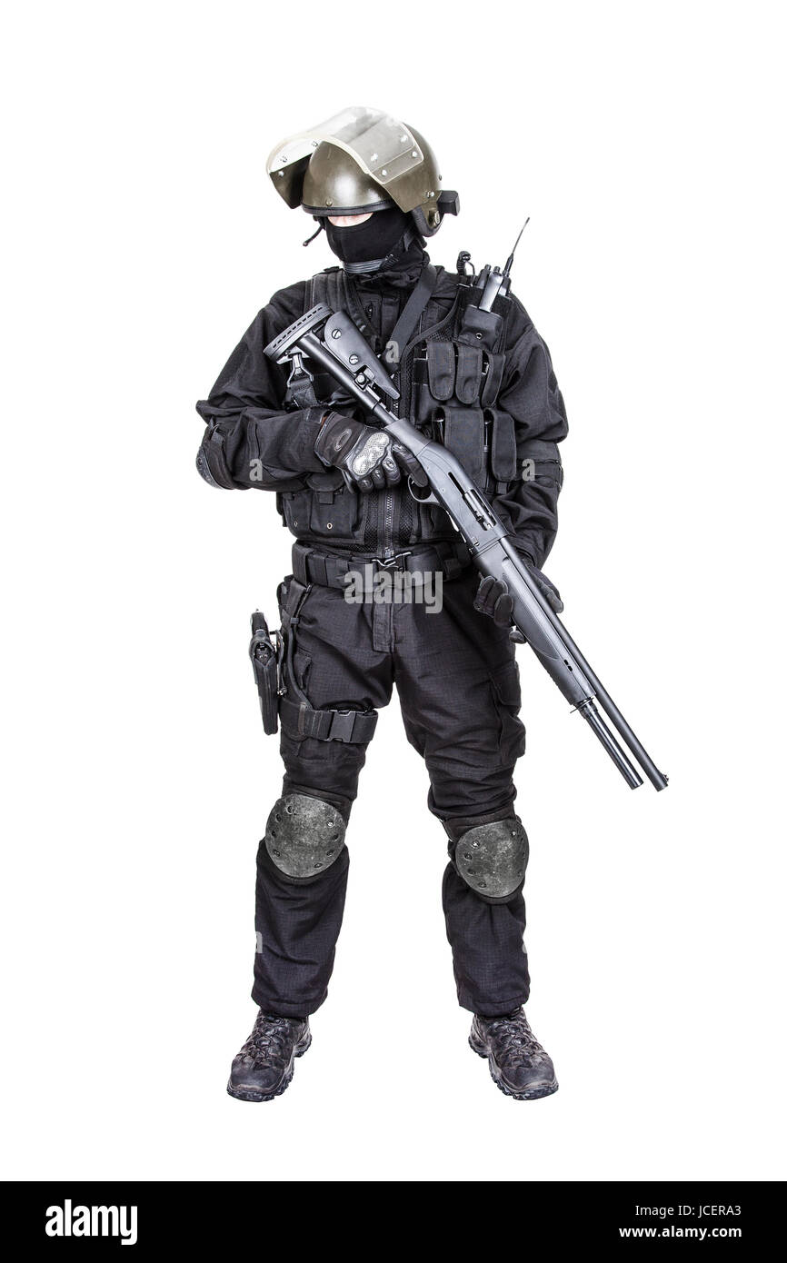 Black swat team uniform Cut Out Stock Images & Pictures - Alamy