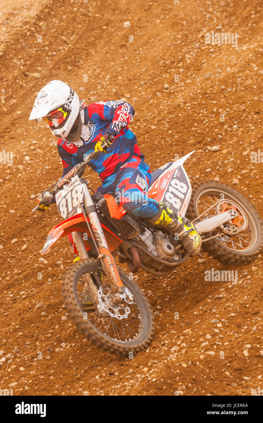 Motocross bike scrambler on a uk track Stock Photo - Alamy