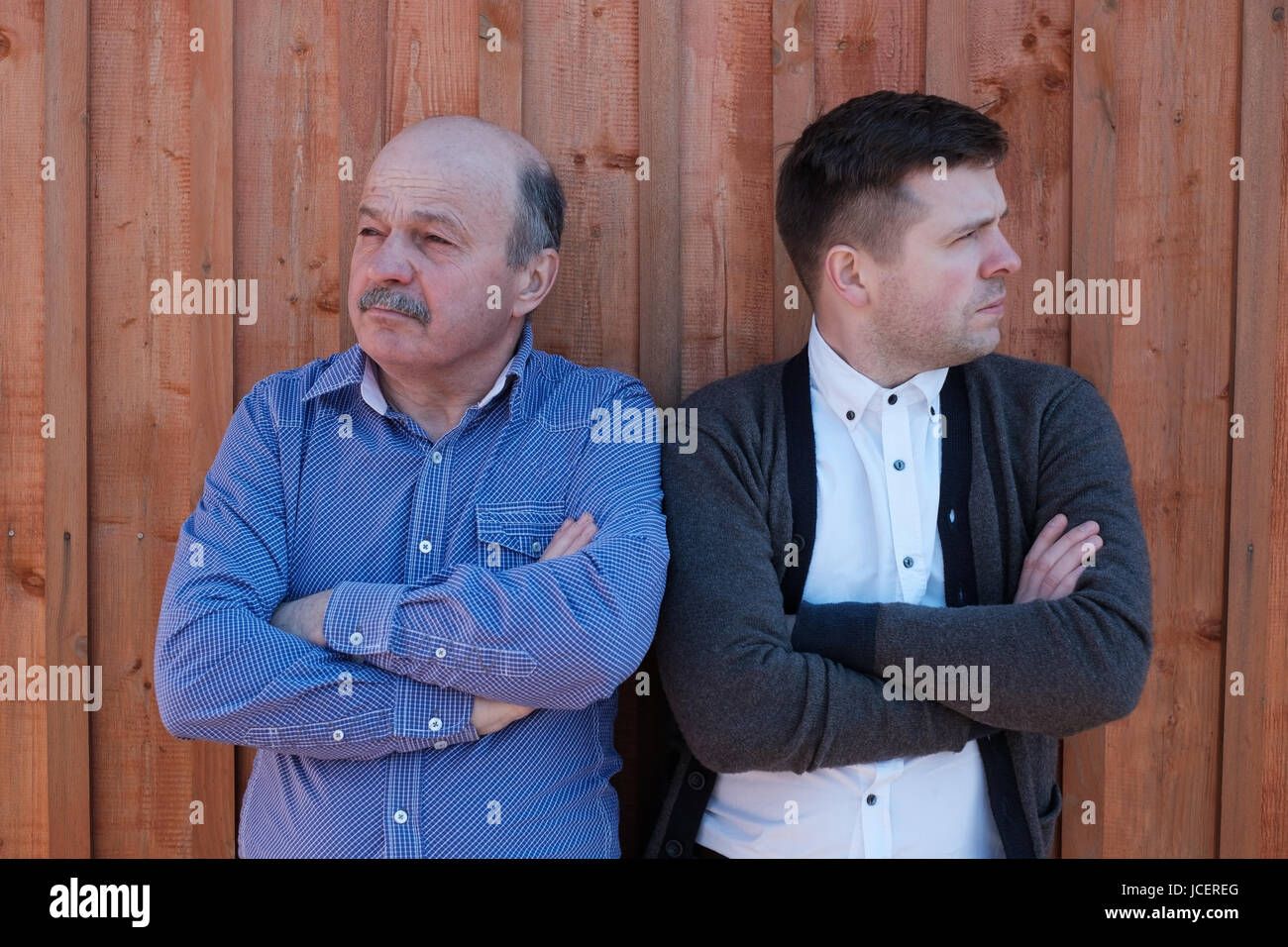 Family problems between son and father. They look in different ...