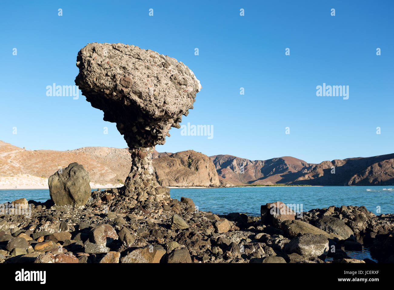 balancing rock at Balandra Beach, La Paz , Baja California, Mexico ...