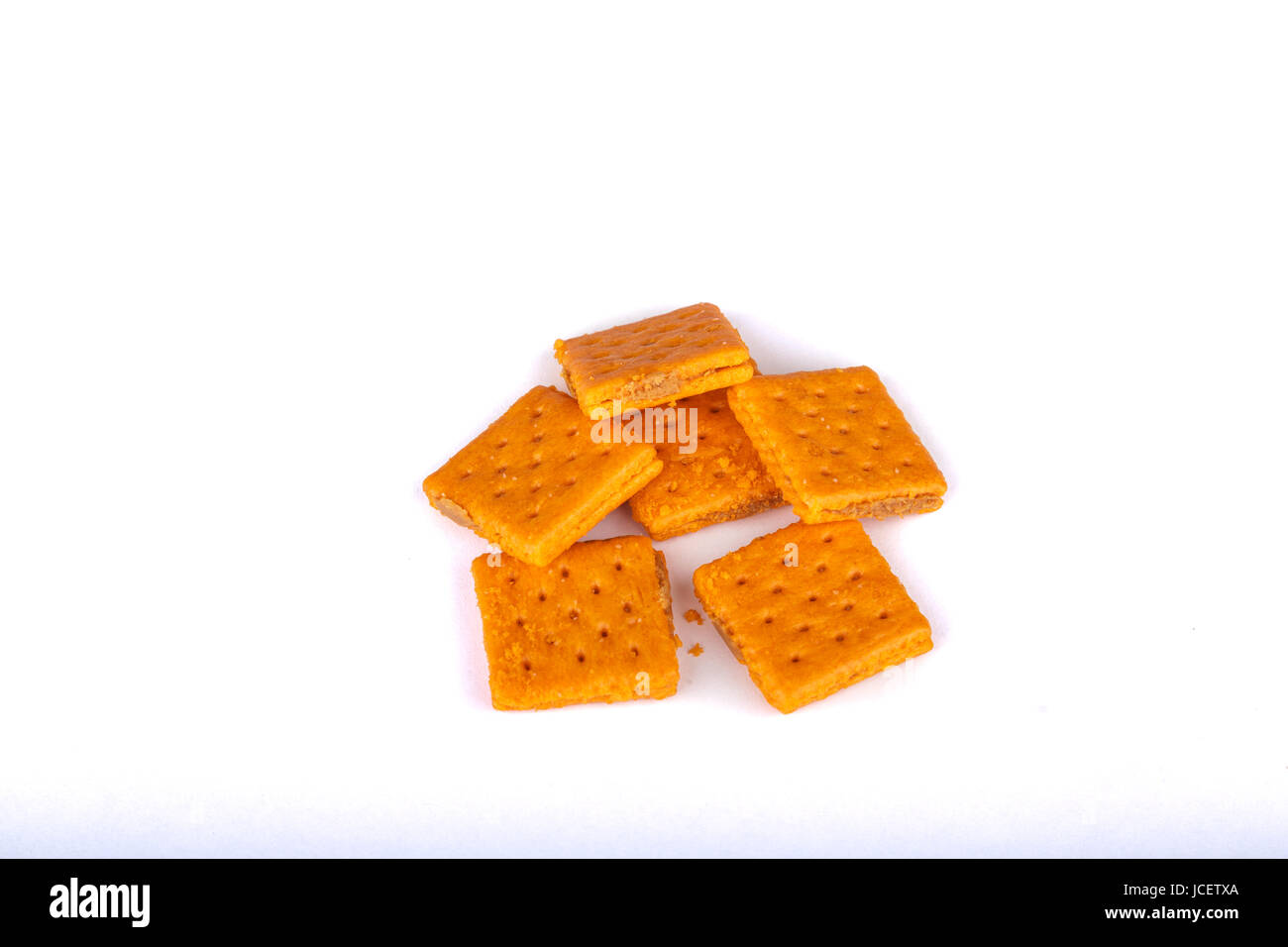 Cheese and Peanut Butter Crackers on White Background Stock Photo - Alamy