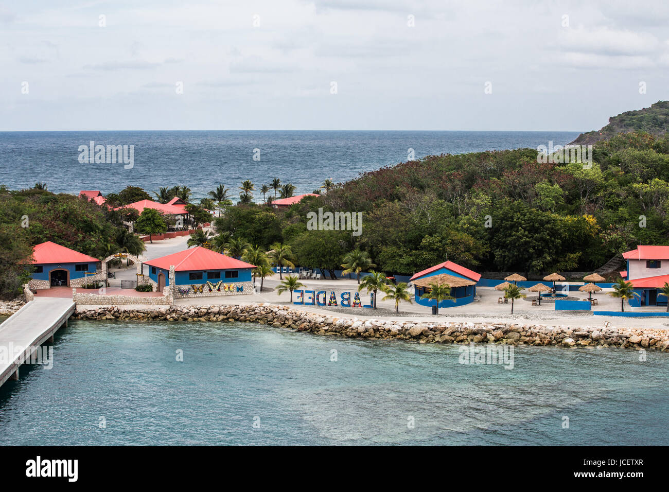 Colorful plaster buildings on the coast in the tropics Stock Photo - Alamy