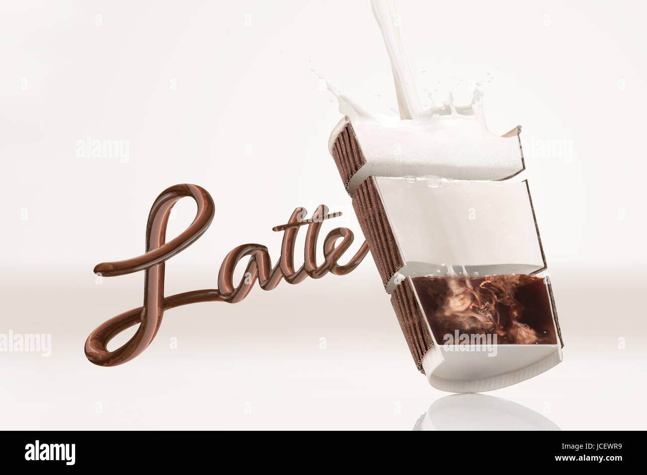 Advertising concept of coffee latte Stock Photo - Alamy