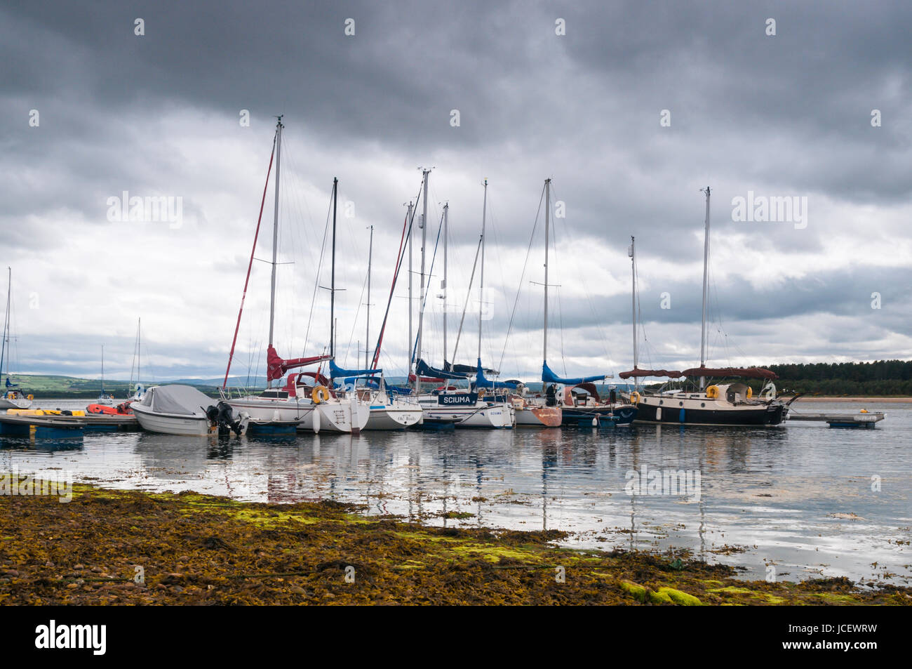 Findhorn marina on a dull summers day, Moray, Scotland Stock Photo - Alamy