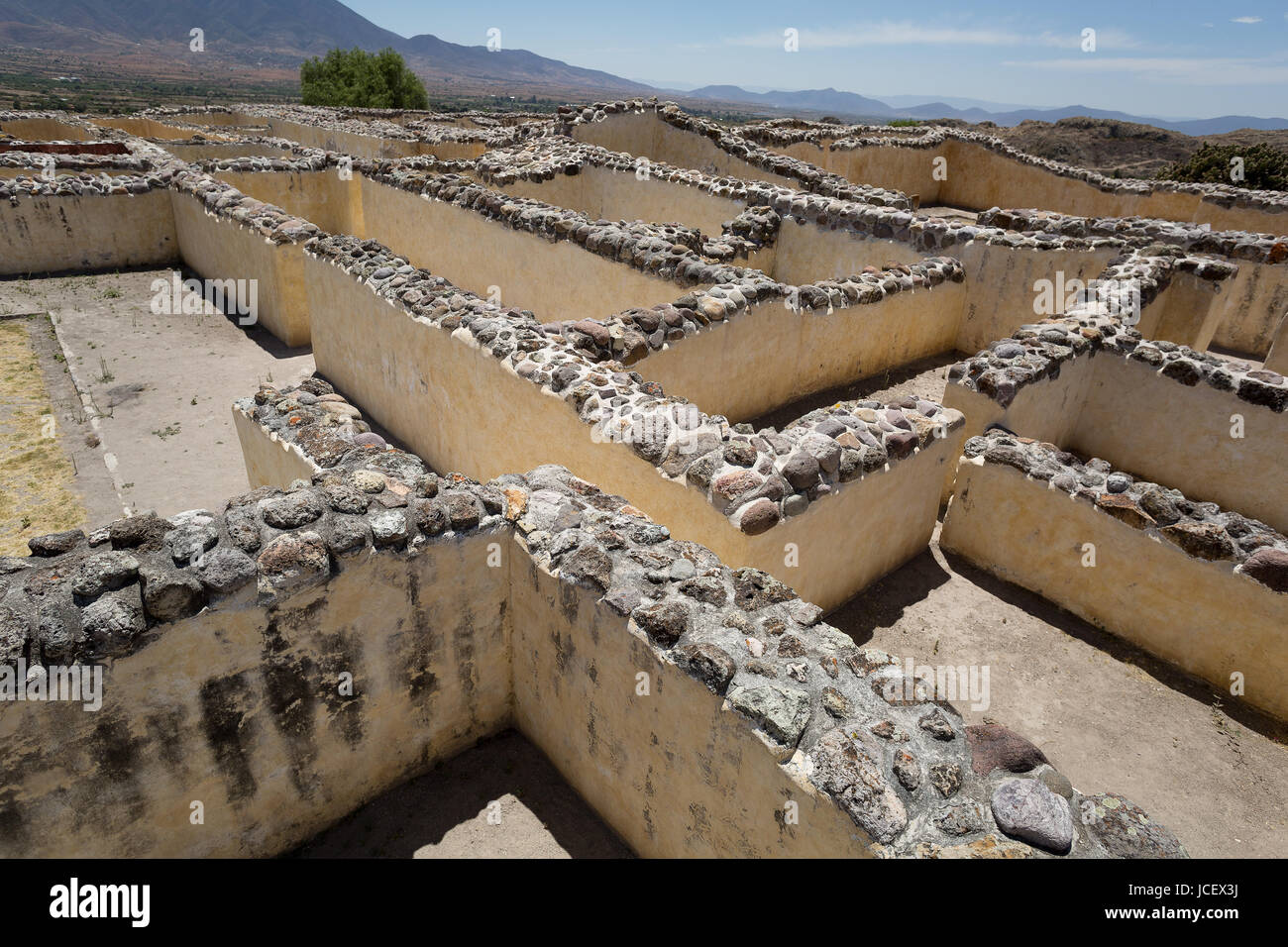 labyrinth in the Palace of the Six Patios in Yagul, Oaxaca, Mexico ...