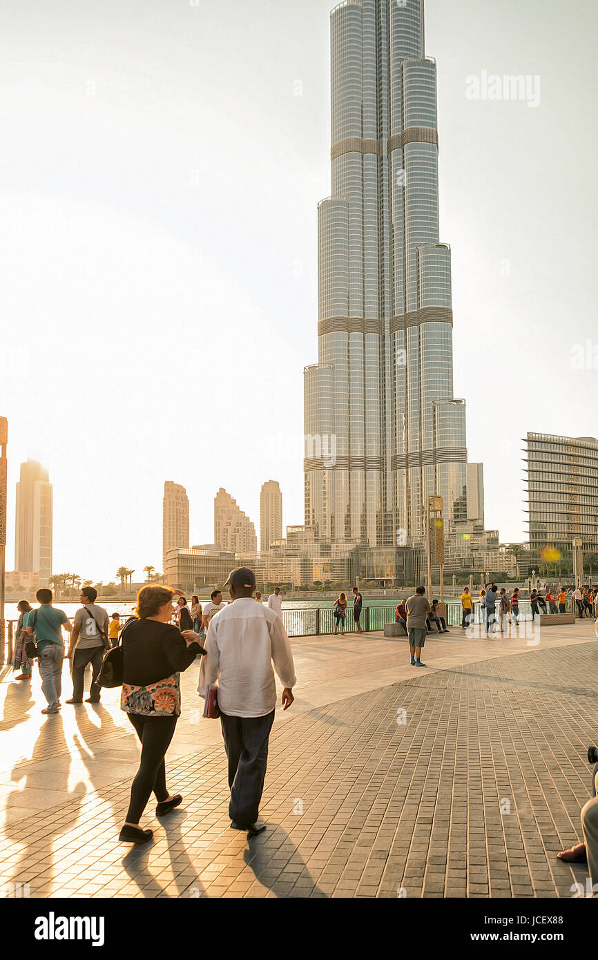 UAE/DUBAI - 14 SEP 2012 - People walking on the streets of dubai with ...
