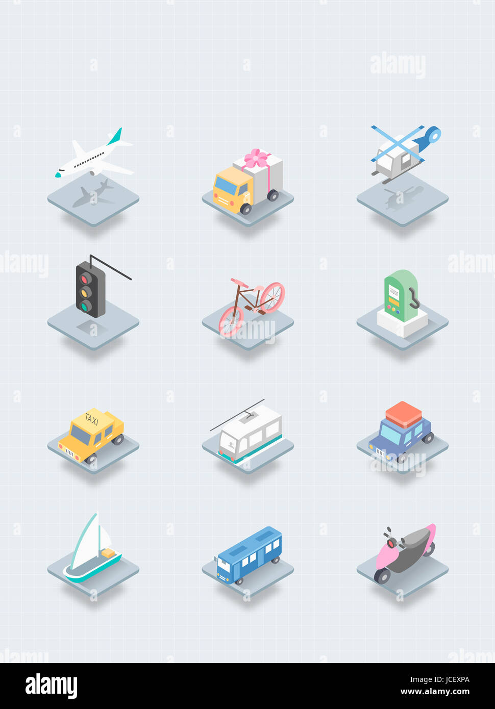 Icon set of various transportation Stock Photo - Alamy
