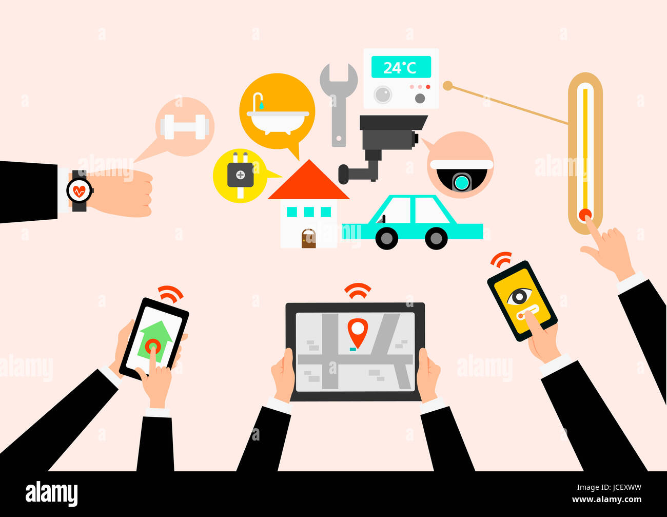 Various business related to Internet of Things Stock Photo - Alamy