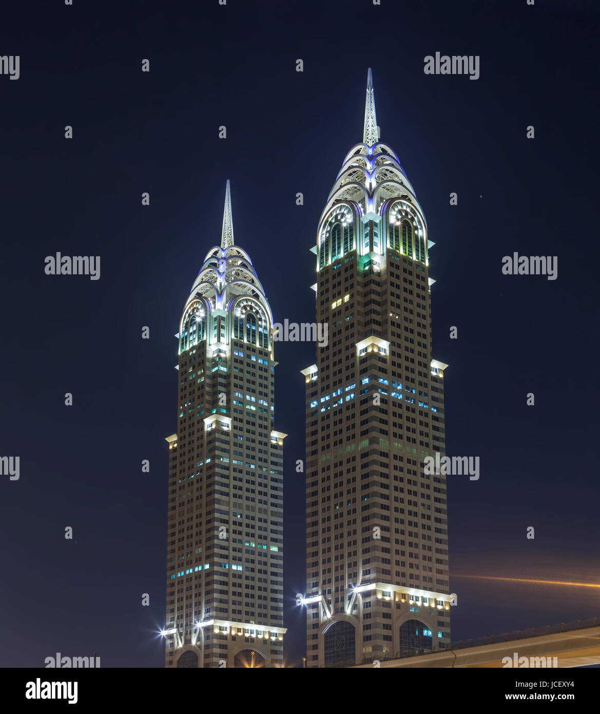 UAE/DUBAI - 14 SEP 2012 - Famous landmark of two buildings on the ...