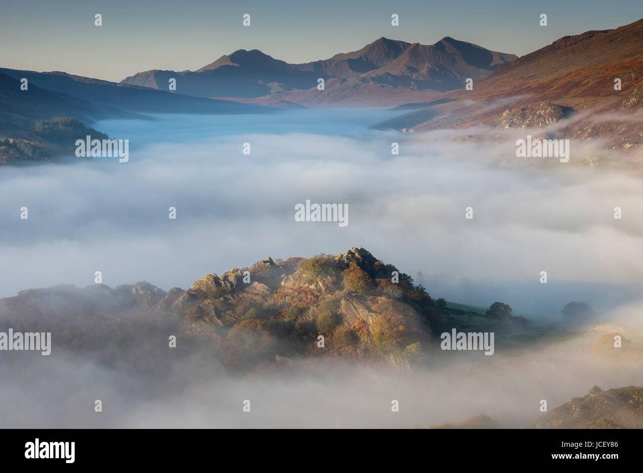 Mist & Fog Surround The Pinnacles below the Snowdon Horseshoe, Dyffryn ...