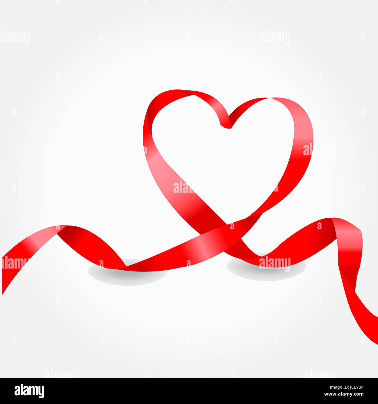Red ribbon heart Stock Photo - Alamy