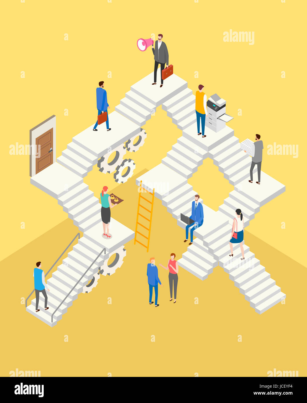 Successful business people walking on stairs Stock Photo - Alamy