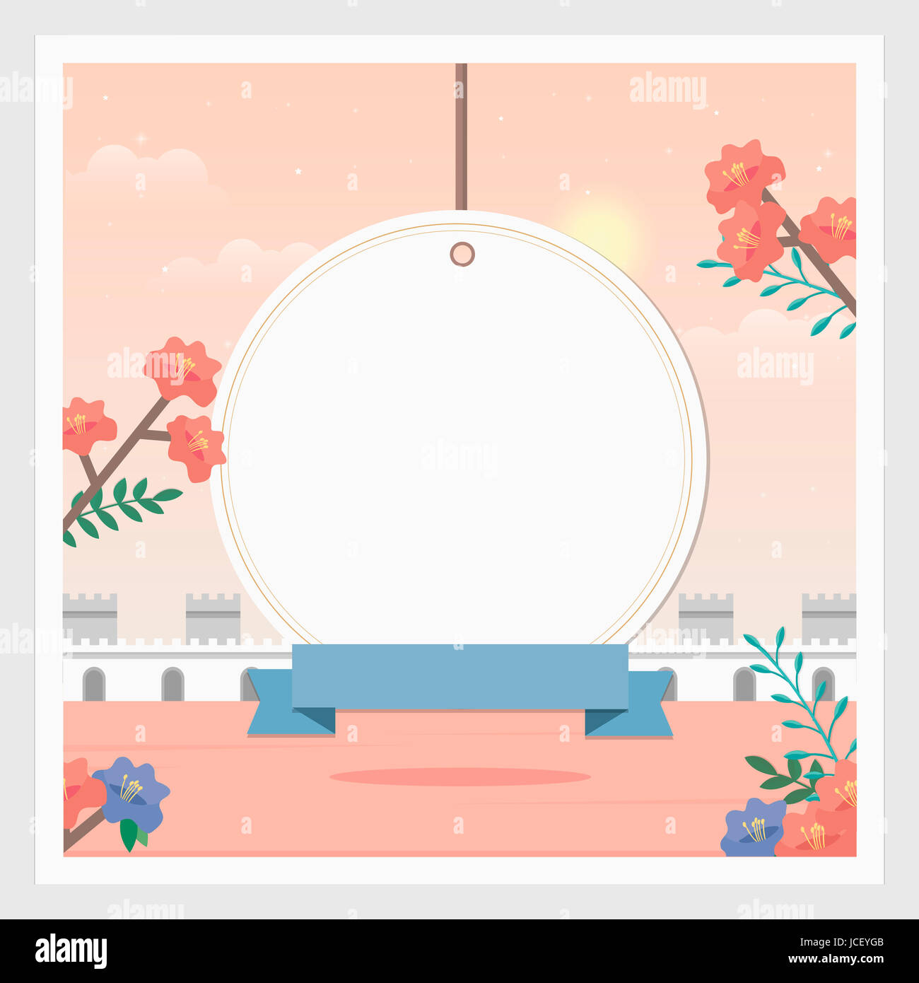 Frame with background of spring Stock Photo - Alamy
