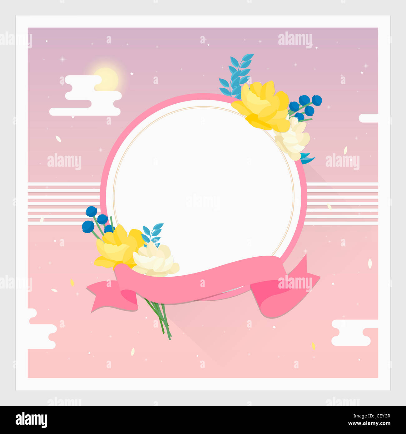 Frame with spring background Stock Photo - Alamy